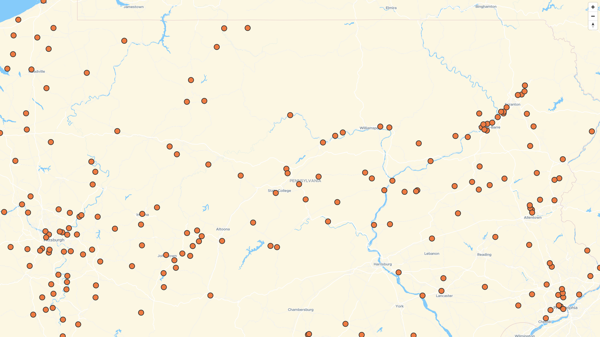 Map of American Legion locations in Pennsylvania, US | Mapstack